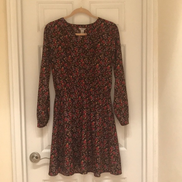 Bass | Dresses | Bass Floral Dress With Long Sleeves | Poshmark